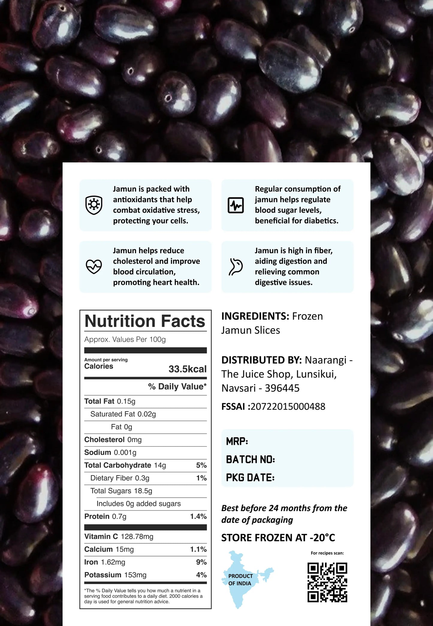 Frozen Jamun Slices – Frisca Frozen Products Pvt. Ltd.